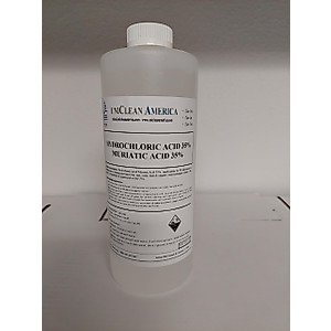 Hydrochloric Acid 35% I Muriatic Acid 35% concentrrate I HCL I for All Acid Cleaning Rust & scal Removing I Swimming Pool PH Reducer - Made in USA - Size: 16 fl lz