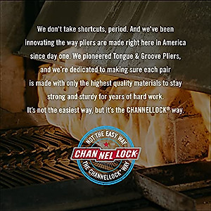 Channellock 440 Tongue and Groove Pliers | 12-Inch Straight Jaw Groove Joint Plier with Comfort Grips | 2.25-Inch Jaw Capacity | Laser Heat-Treated 90° Teeth| Forged High Carbon Steel | Made in USA, Black, Blue, Silver