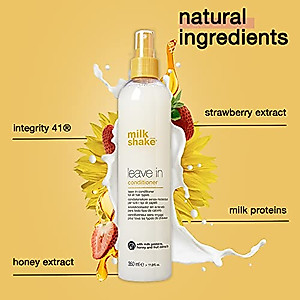 milk_shake Leave-In Conditioner Spray Detangler for Natural Hair - Protects Color Treated Hair and Hydrates Dry Hair - Leave In Conditioner For Soft and Shiny Straight or Curly Hair, 11.8 Fl Oz