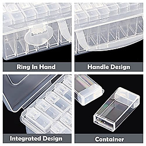 64 Slots Plastic Seed Storage Box, Seeds Storage Organizer with Label Stickers(seeds not included), Seed Container Storage use for Flower Seeds,Vegetable Seeds, Clover Seeds, Basil Seeds, Tomato Seeds
