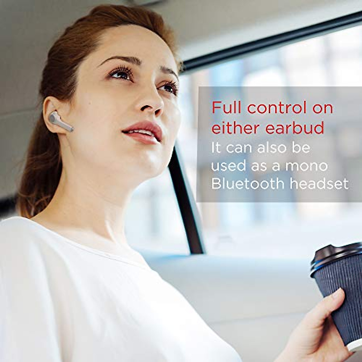 Motorola VerveBuds 800 True Wireless in-Ear Headphones - IPX4 Cordless Earbuds with Dual Noise-Cancelling Mic, Charging Case - Bluetooth 5.0 Headset Earpiece - 6H Playtime, Voice Assistant Compatible