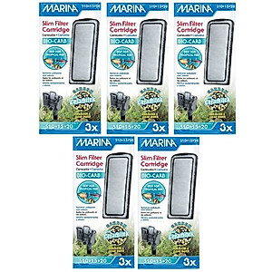 Hagen 15-Pack Marina Slim Aquarium Water Filter with Carbon Plus Ceramic Cartridge