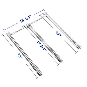 X Home 69787 Grill Burner Tubes Replacement for Weber Spirit & Spirit II 300 Series, Spirit II E-310 Grill with Front Control, Heavy Stainless Steel, 18-Inch
