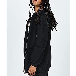 Trendy Queen Hoodies for Women Fall Clothes 2023 Zip up Oversized Sweatshirt Fleece Jackets Long Sleeve Comfy Winter Clothes Teen Girls Fashion Cute Y2K Clothing Black