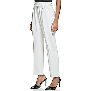 Karl Lagerfeld Paris Women's Everyday Relaxed Casual Pant, Soft White, 6