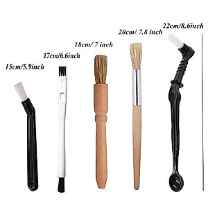 Coffee Brush Set Professional Espresso Brush Kit Include Wooden Coffee Grinder Machine Cleaning Brush and Nylon Espresso Brush for Coffee Machine Group Head (5)