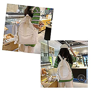 Woman Kawaii Backpack Cute Bags Casual Travel Holds 14 Inch Laptop Backpack for College Backpack Casual Daypack (White)