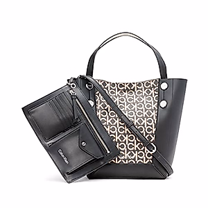 Calvin Klein Quinn North/South Mini Tote Crossbody, Black Multi