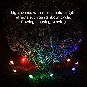 LinkupHome Smart LED Garden Spotlights, Work with Alexa, Google Assistant, Tuya Smart App, WiFi System (No Hub), Outdoor IP65 Waterproof, 8.8m, 9LEDs, 5W Dimmable 16 Million Colors