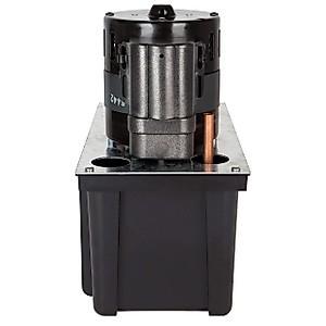 Little Giant VCL-45ULS 115 Volt, 1/5 HP, 450 GPH, Automatic Condensate Removal Pump with 1-Gallon Tank and Safety Switch, 6-Ft. Cord, Black, 553240
