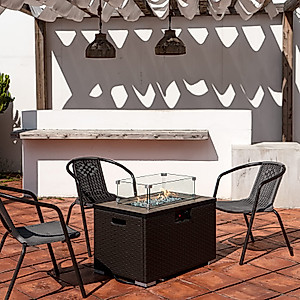 GASPRO 20lb Blue Fire Glass Beads and 10lbs Clear Fire Glass Diamonds, High Luster, 1 Inch