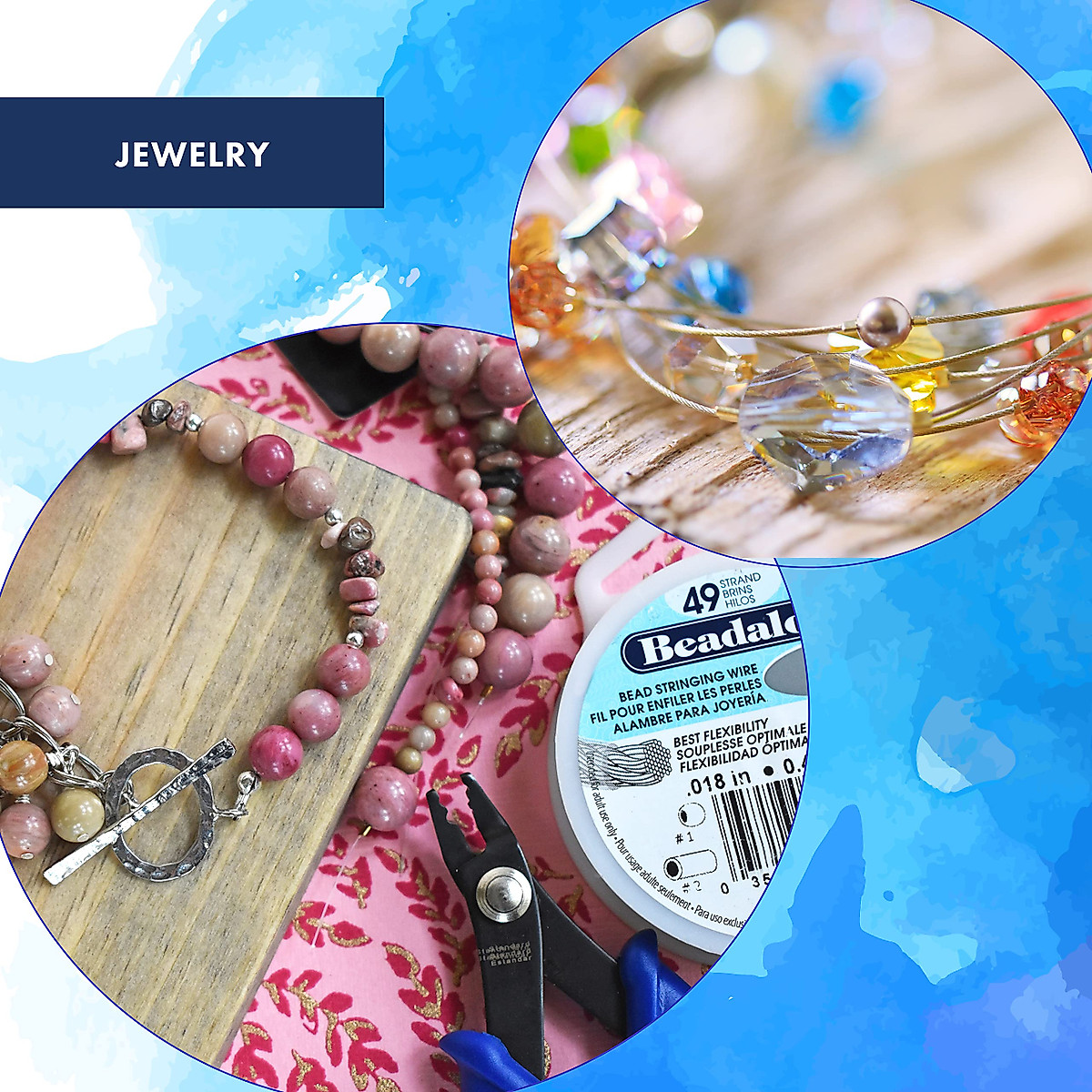 Beadalon 49-Strand 0.018" (0.46 mm) 30 ft (9.1 m) Bright Bead Stringing Wire.018 9.2 m