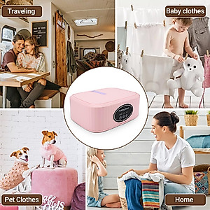 Portable Clothes Dryer, Mini Dryer Machine with Timer, Portable Dryer for Apartments Home Travel RVs, Mini Electric Laundry Dryer Machine with Dryer Bag, Two Heating Mode, Time Setting Function (Pink)