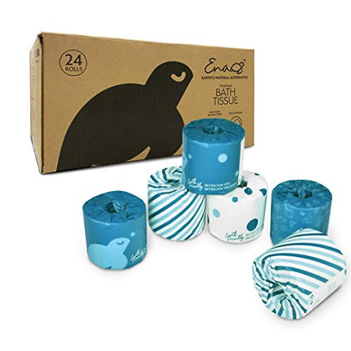 100% Bamboo Toilet Paper Bulk [2-ply, 450sheets, 24 Rolls] Tree free Bath Tissue, Biodegradable, Soft and Strong, Absorbent, Septic Safe, Eco Friendly, by Earth's Natural Alternative