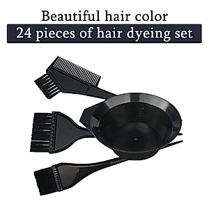 NEPAK 24 Pieces Professional Salon Hair Coloring Dyeing Kit,Hair Dye Brush and Bowl Set,for Hair Coloring Hair Dye Tools