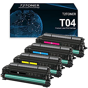 T04 Remanufactured Toner Cartridge Black Cyan Magenta Yellow Replacement for Canon C475iF III C475iFZ III DX C477iF C477iFZ C478iF C478iFZ C568iF C568iFZ Printer.