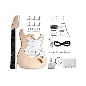 Fistrock DIY Electric Guitar Kit Beginner Kits 6 String Right Handed with Basswood Body Maple Neck Poplar Laminated Fingerboard Build Your Own Guitar.