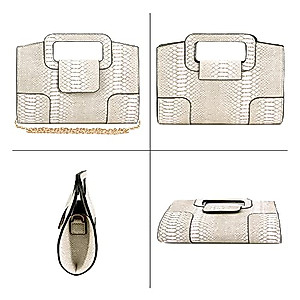 Naimo Snakeskin Evening Bag Crocodile Handbag Tote Top Handle Satchel Shoulder Bag Retro PU Leather Clutch Purse