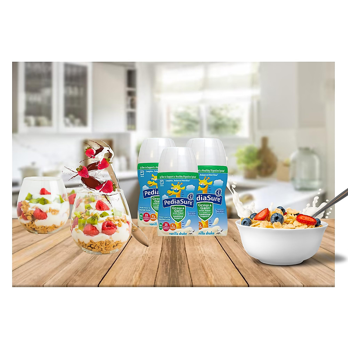 Pediasure Nutritional Grow & Gain Shake with Fiber and Immune Support, Vanilla (8 fl oz) 8pack