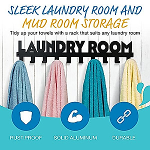 STAR SPLASH Large Laundry Room Towel Rack - Laundry Room Decor and Accessories - Laundry Signs for Laundry Decor - Perfect Mudroom Laundry Room Sign and Laundry Room Wall Decor - Laundry Wall Decor