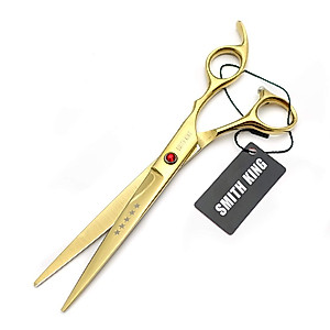 7.0 Inches Hair Cutting Scissors Set with Combs Lether Scissors Case,Hair cutting shears Hair Thinning shears For Personal and Professional (Gold)