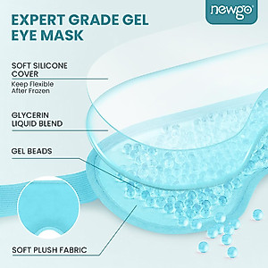 NEWGO Cooling Eye Mask Cold Eye Mask for Puffy Eyes, Eye Ice Pack Ice Eye Mask for Tired Eyes, Eyes Surgery, Migraines, Stress Relief, Itchy Eyes, Skin Care, Eye Spa - Blue