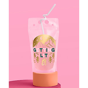 xo, Fetti Camp Bachelorette Drink Pouches - 16 pcs | Bach Party Decorations, Camp Bride Drinkware, Getting Lit + Getting Hitched, Bridesmaid Favor, Bride to Be Gift + Bridal Shower Supplies