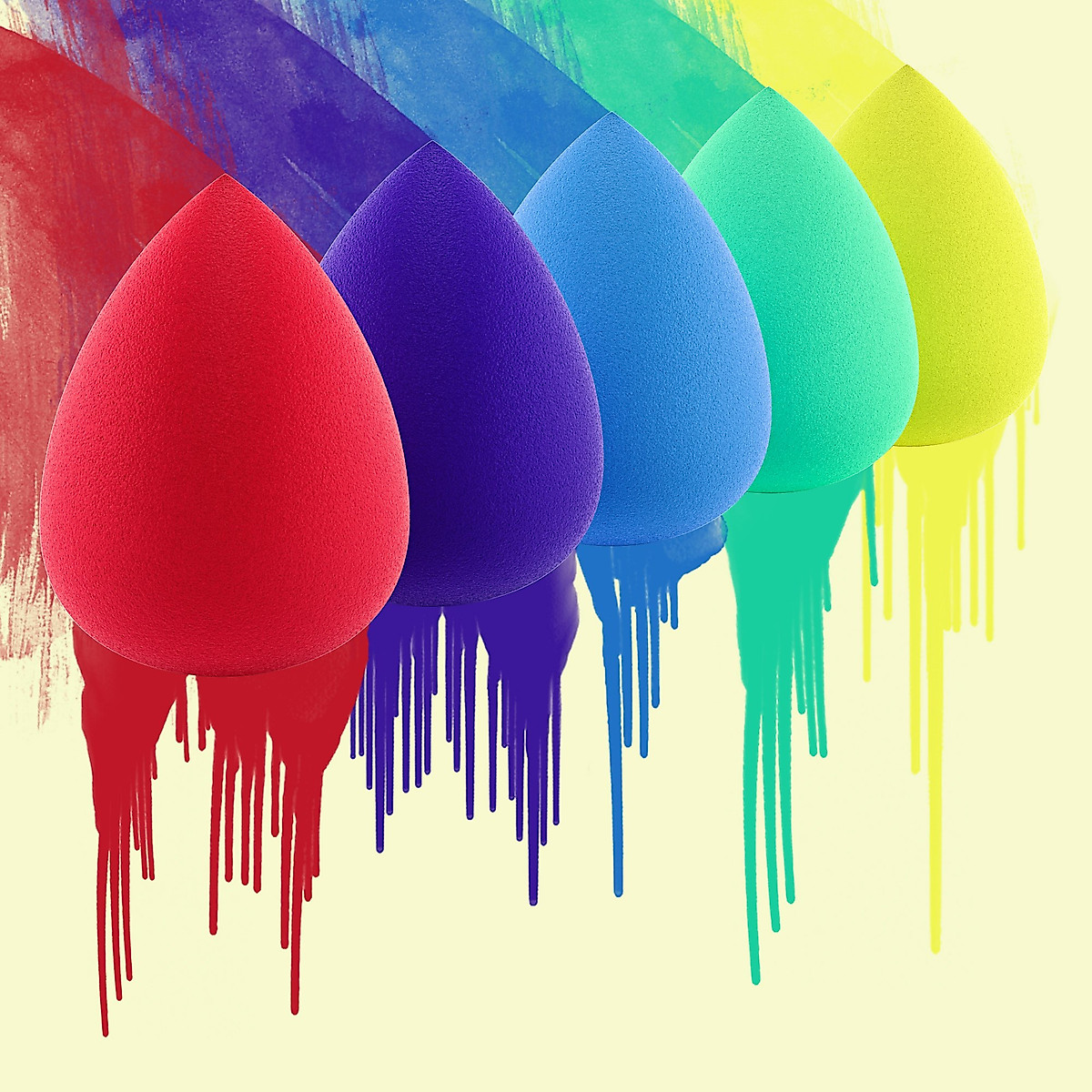 Zenda Naturals Makeup Sponge - Set of 5 Beauty Blender Sponges, Applicator for Face Powder, Foundation, Liquid Cosmetics, Cream, Primer - Egg-Shape Blending Wedges for Flawless Techniques