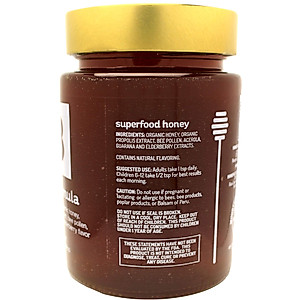 VITASUPPORTMD Superfood Organic Honey Fortified with Propolis - Aide with Immune Support, Energize Your Mind & Body with Bee Pollen, Vitamin C, Guarana, & Elderberry Bee Formula