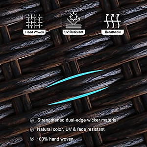 PHI VILLA High Back Outdoor Rattan Dining Chairs Set of 2 Pieces Wicker Swivel Dining Chairs for Outside Heavy Duty Wicker Patio Furniture Sets Bistro Chairs for Garden,Backyard,Lawn(2 Pieces)