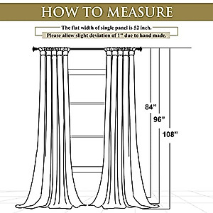 StangH Grey Velvet Curtains 84-inch - Twist Tab Top Design Blackout Drapes for Living Room/Bedroom Window Decor, W52 x L84-inch, 2 Panels