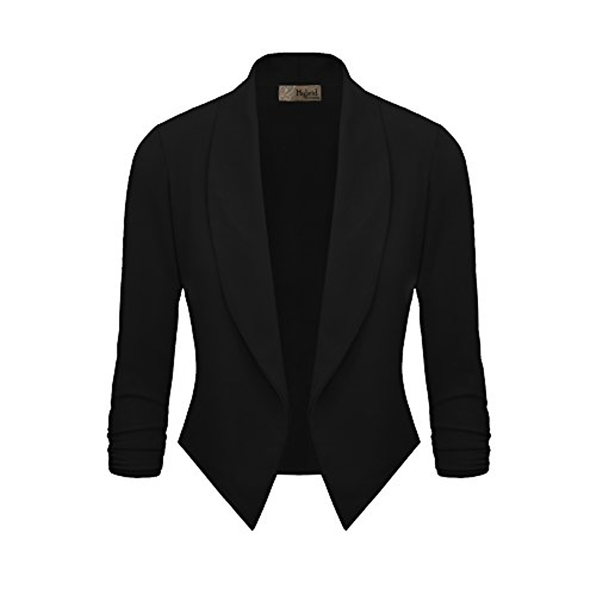 Hybrid & Company Womens Casual Work Office Open Front Blazer Jacket with Removable Shoulder Pads JK1133 Black Large