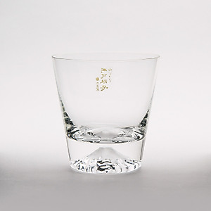Mars Planning [Premium Gift Set] Tajima Glass Mount Fuji Base Fujisan Glass Set Fuji Glass / Fujisan Hoei Glass (Clear) / With Wooden Coaster