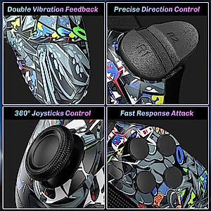 FaSonyke Wireless Controller for PS4/Pro/Slim Consoles, with Upgraded Analog Sticks/6-Axis Motion Sensor, Compatible with PC/Windows 7/8/10/11