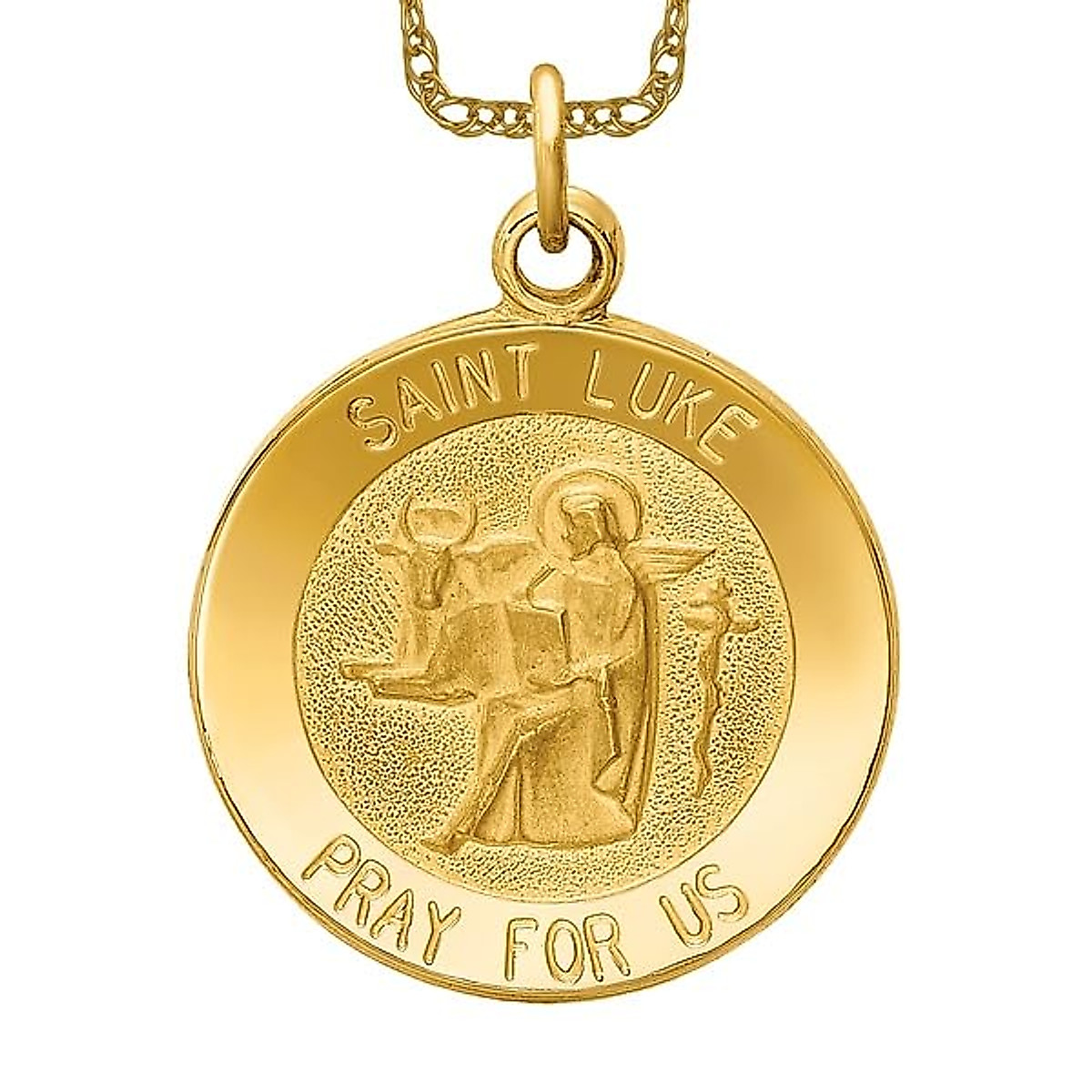 IceCarats 14K Yellow Gold Saint Luke Medal Necklace Charm Pendant Only