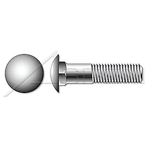 (400 pcs) M5-0.8 X 40mm, DIN 603 / ISO 8677, Metric, Carriage Bolts, Round Head, Square Neck, A2 Stainless Steel