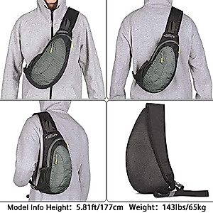 G4Free Sling Bags Men Shoulder Backpack Small Cross Body Chest Sling Backpack (Black-Grey)