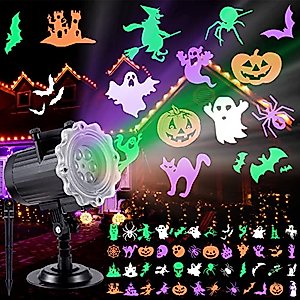 Halloween Lights LED Projector Lights Halloween Projector Lights Outdoor Indoor Ghost Pumpkin Lights Outside Spotlight Landscape Lights for Holiday Party Garden Party Decorations