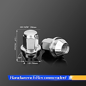 dynofit 24pcs 14x1.5 OEM/Stock Lug Nuts for 2015-2019 Expedition/F-150, M14-1.5 One-Piece Design Factory Chrome Wheel Lugnuts for Lincoln 2016-2018 MKX, 21mm Hex Anti-Rusting Updated