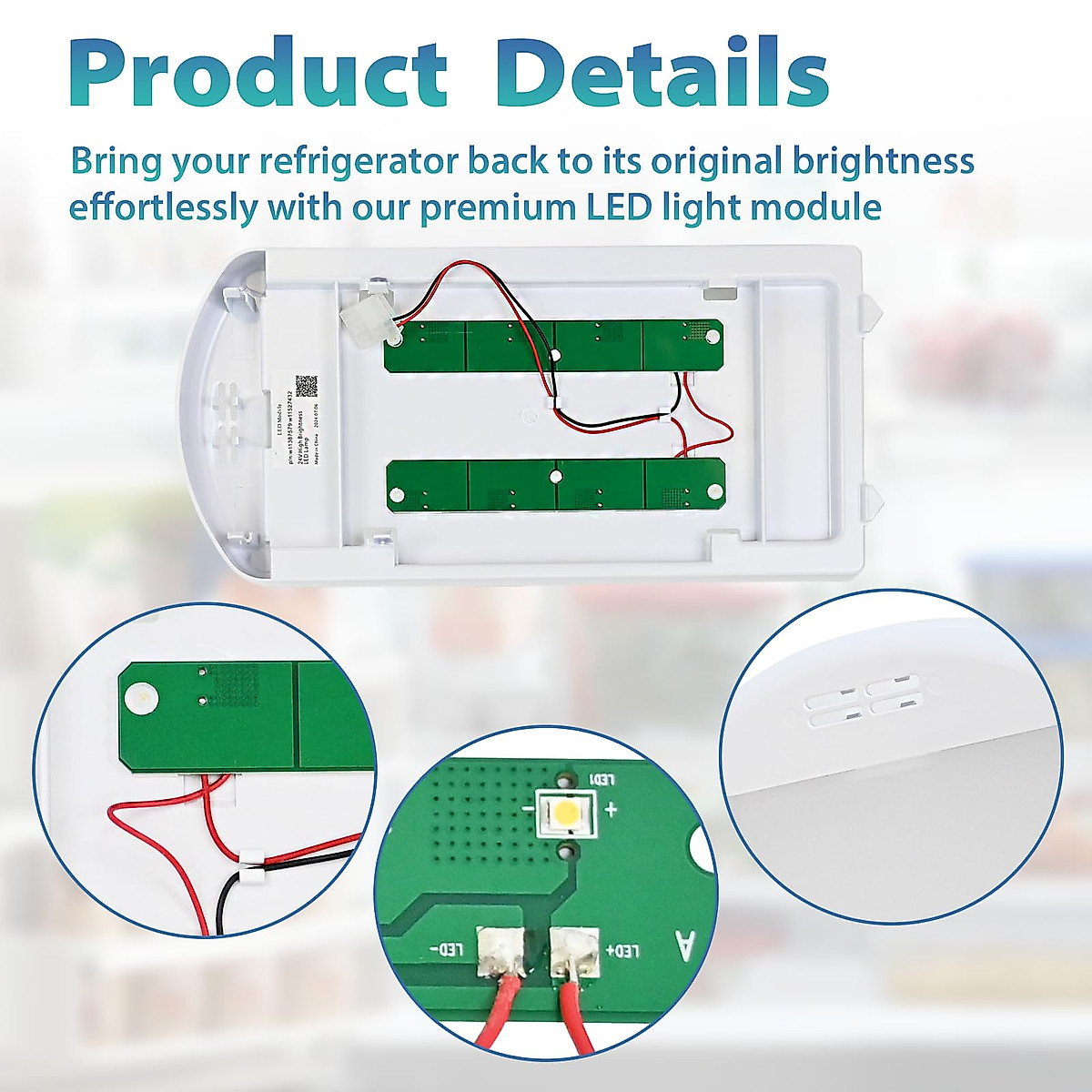 W11527432 W11387579 W11333374 Whirlpool Amana Compatible with Refrigerator Light Assy Module Brand W11042554 W11101384 Replacement