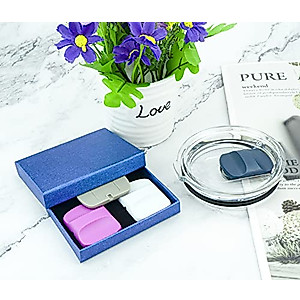 YOUCOX Magnetic Slider Block Replacement, Compatible with YETI Magnetic Lid 10oz, 14oz, 16oz, 20oz, 26oz, 30oz (Mint Green + White + Purple)