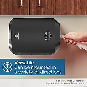 SofPull Centerpull Junior Paper Towel Dispenser Starter Kit by GP PRO, 58009B, 1 Black Dispenser (58008B) and Paper Towel Roll (28125)