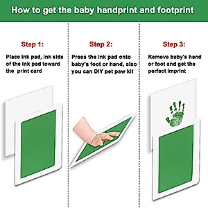 WEWESGAO Baby Handprint and Footprint Kit, Dog Paw Print Kit, Clean Touch Ink Pad for Newborn,Kids,Toddler and Pet with 3 Ink Pads and 6 Imprint Cards (Small, Black)