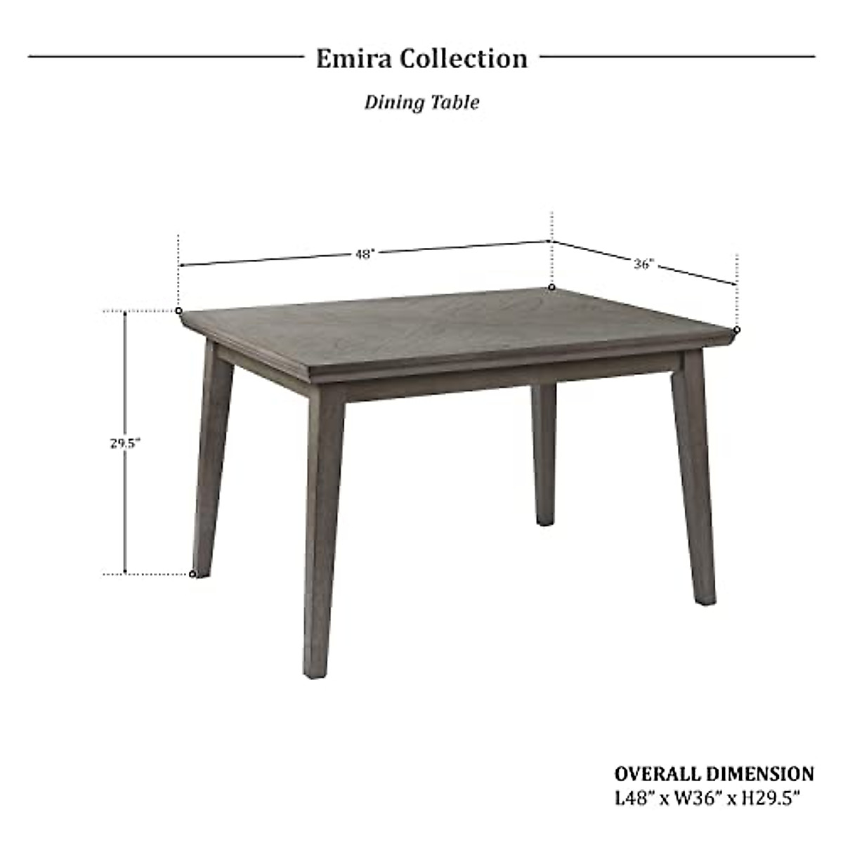 Lexicon Emira Dining Table, Gray