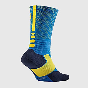 Nike Women's Hyper Elite KD Basketball Crew Socks Small (Size 4-6) Blue, Yellow