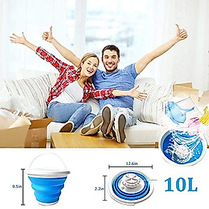 Mini Washing Machine With Foldable Tub Portable Personal Rotating Ultrasonic Turbines Washer USB Convenient Laundry for Travel Home Business Trip
