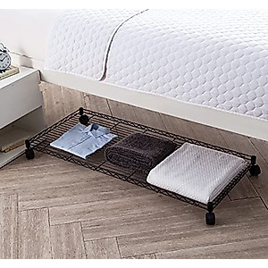 DormCo Rolling Underbed Storage Shelf - Suprima - Black