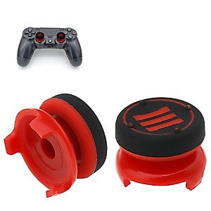 2pcs Division Thumb Grips Analog Sticks Extender Compatible with PS4 360 Controller Red
