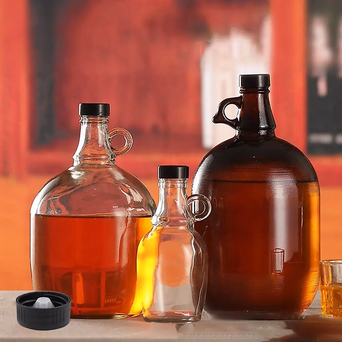 Dsjnf Phenolic Resin Covers for Daily Chemical Food and Cosmetic Bottles 24mm Black Polyester Seal Screw Caps 24PCS