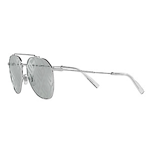 Dolce & Gabbana DG 2296 05/AL Silver Metal Aviator Sunglasses Silver Mirror Lens
